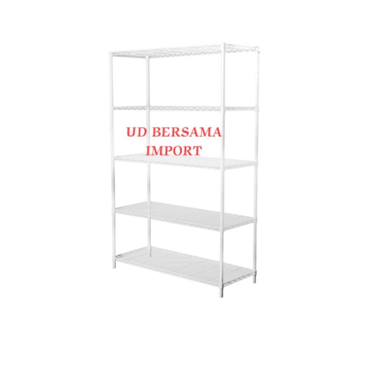 Jual Rak Besi Serbaguna 5 Tingkat/Rak Penyimpanan/Rak Metal Putih ...