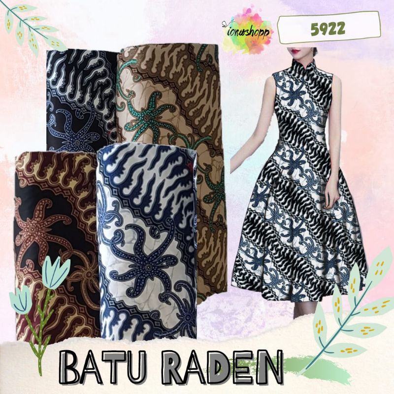 Jual Kain Batik Katun Meteran Batu Raden / Gusti Buwono Motif Cumi Parang 5922 | Shopee Indonesia