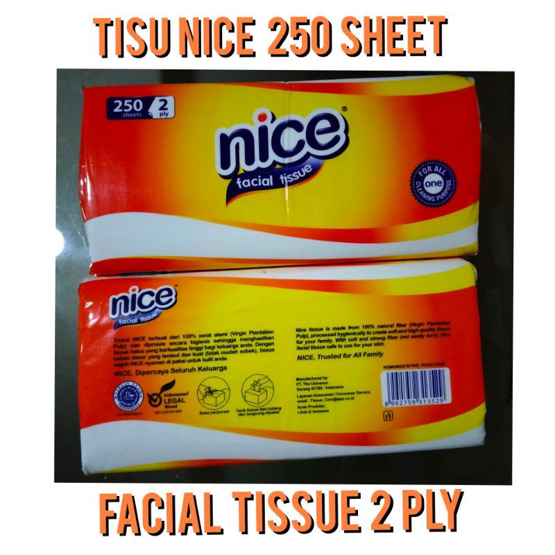 Jual Tisu Nice 250 sheet 2 Ply facial tissue | Shopee Indonesia