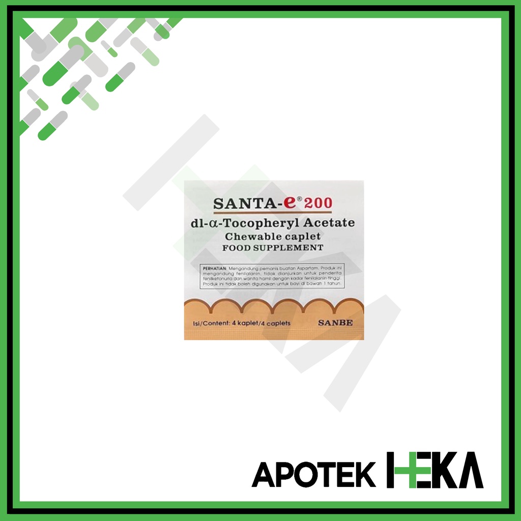Jual Santa E 200 IU Kaplet Strip isi 4 Tablet - Suplemen Vitamin E ...