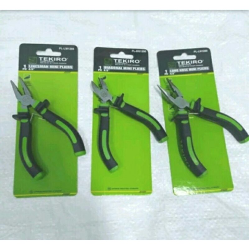 Jual Tekiro Tang Mini Set 3pcs (Tang potong 4,5",tang lancip 4,5",tang kombinasi 4,5" Tekiro ...
