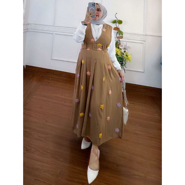 Jual Nadhira Set Overall By SBN Gamis Overall | Shopee Indonesia