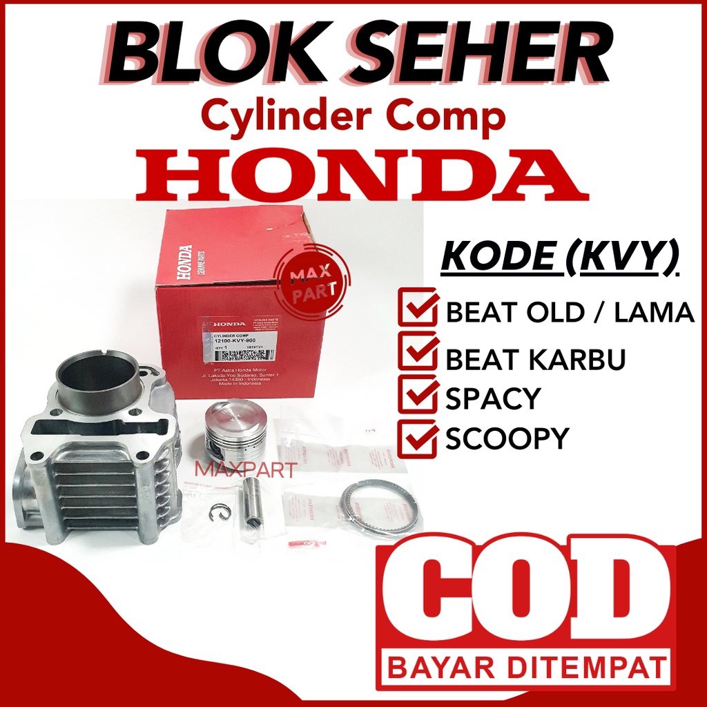 Jual BLOK SEHER SET KVY CILINDER CYLINDER COMP HONDA BEAT SPACY SCOOPY KARBU OLD LAMA | Shopee ...