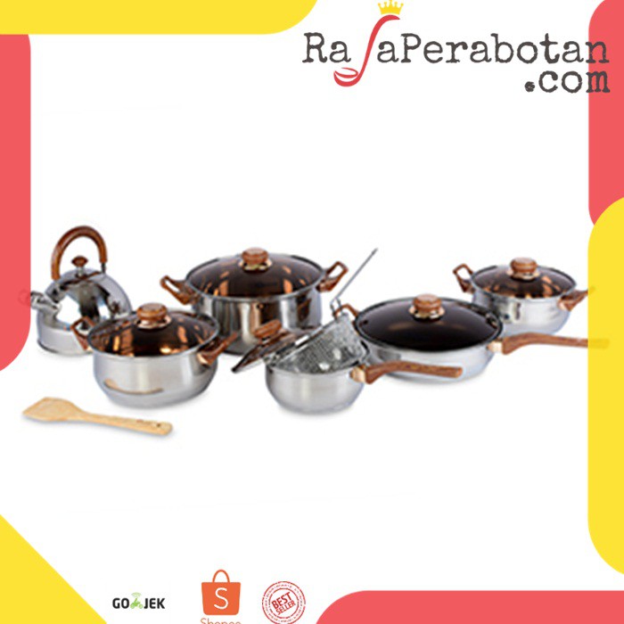 Jual Oxone OX933 Panci Stainless Steel Set Anti Karat Cookware Premium 12+1Pcs OX-933 Original ...