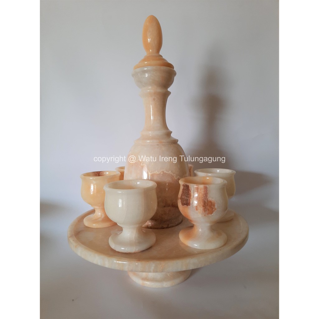 Jual Teaset botol batu onyx aesthetic ( MARMER / MARBLE / ONYX ...