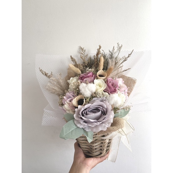 Jual DRIED FLOWER ROTAN VASE (BUNGA RANGKAI RAISYA LAVENDER) | Shopee ...