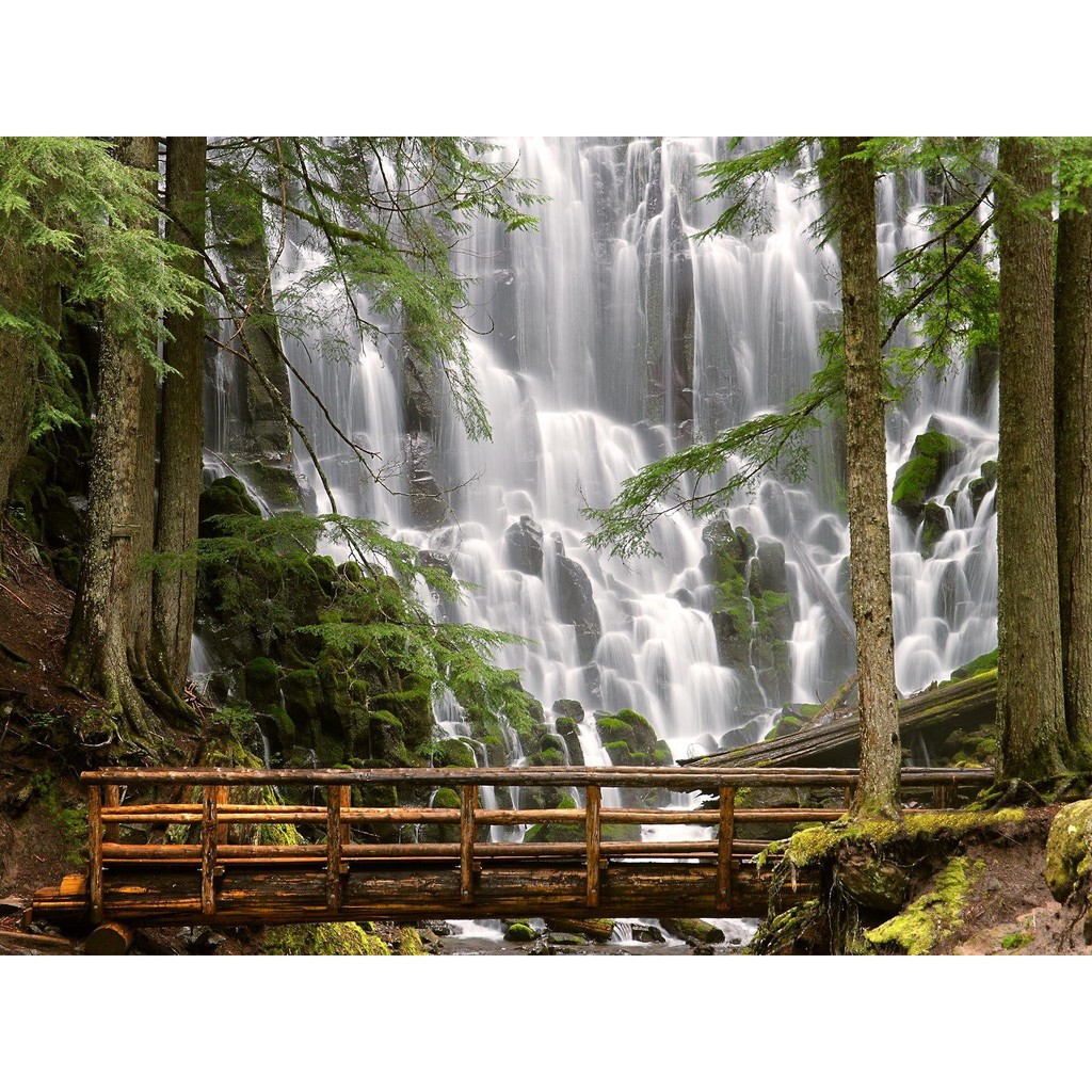 Jual Repro Digital Lukisan Gambar Foto Air terjun Waterfall Feng Shui ...