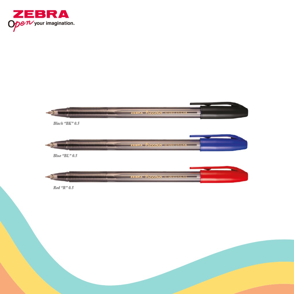Jual BALLPOINT ZEBRA PICCOLO TRANSPARAN (12 PCS) | Shopee Indonesia
