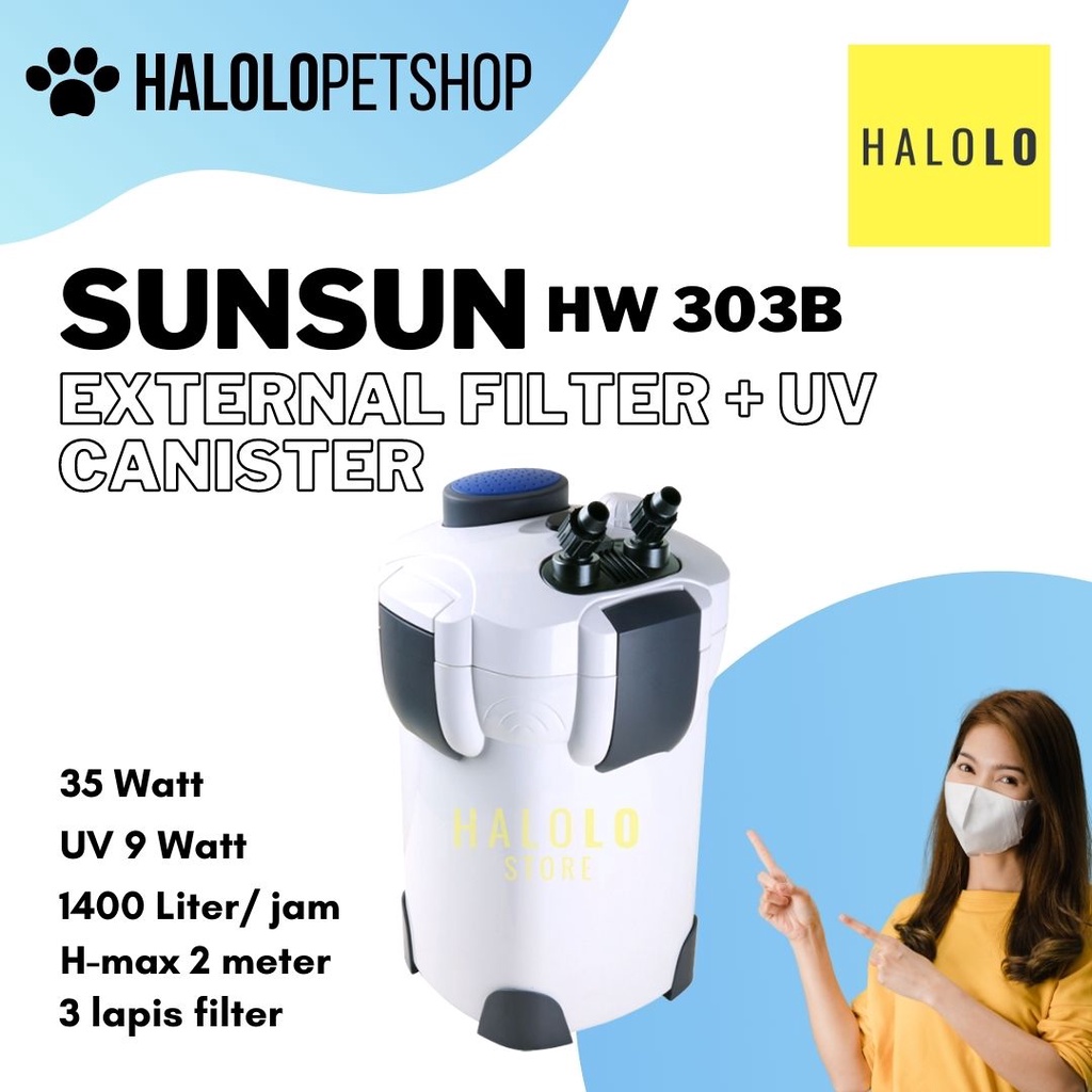 Jual Filter Aquarium Canister UV Aquascape External Filter SUNSUN HW 303B | Shopee Indonesia