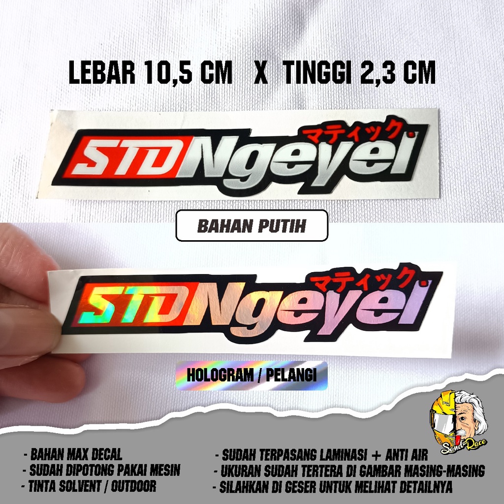 Jual stiker standart ngeyel / sticker std ngeyel hologram / stiker ...