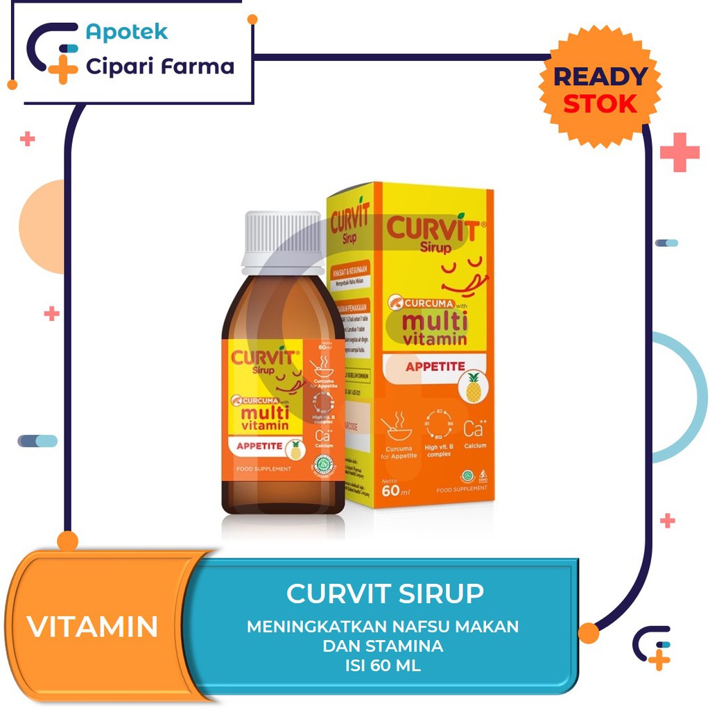 Jual Curvit Sirup Suplemen Multivitamin Penambah Nafsu Makan isi 60ml ...