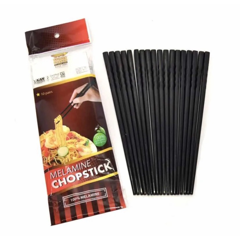 Jual Sumpit Melamine Ulir 22cm Hitam isi 20pc ChopStick Golden Dragon ...
