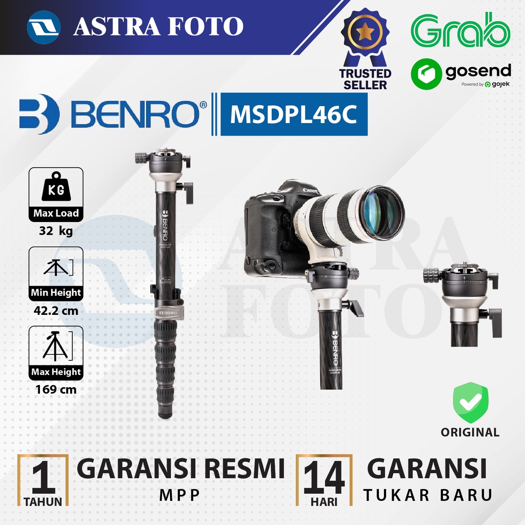 Jual BENRO MSDPL46C SupaDupa Carbon Fiber Professional Video Monopod ...