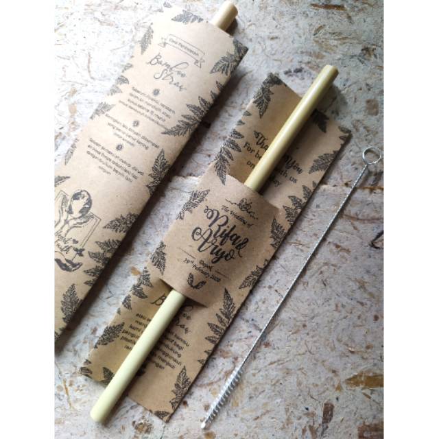 Jual Souvenir pernikahan rustic Bamboo straw sedotan bambu | Shopee ...