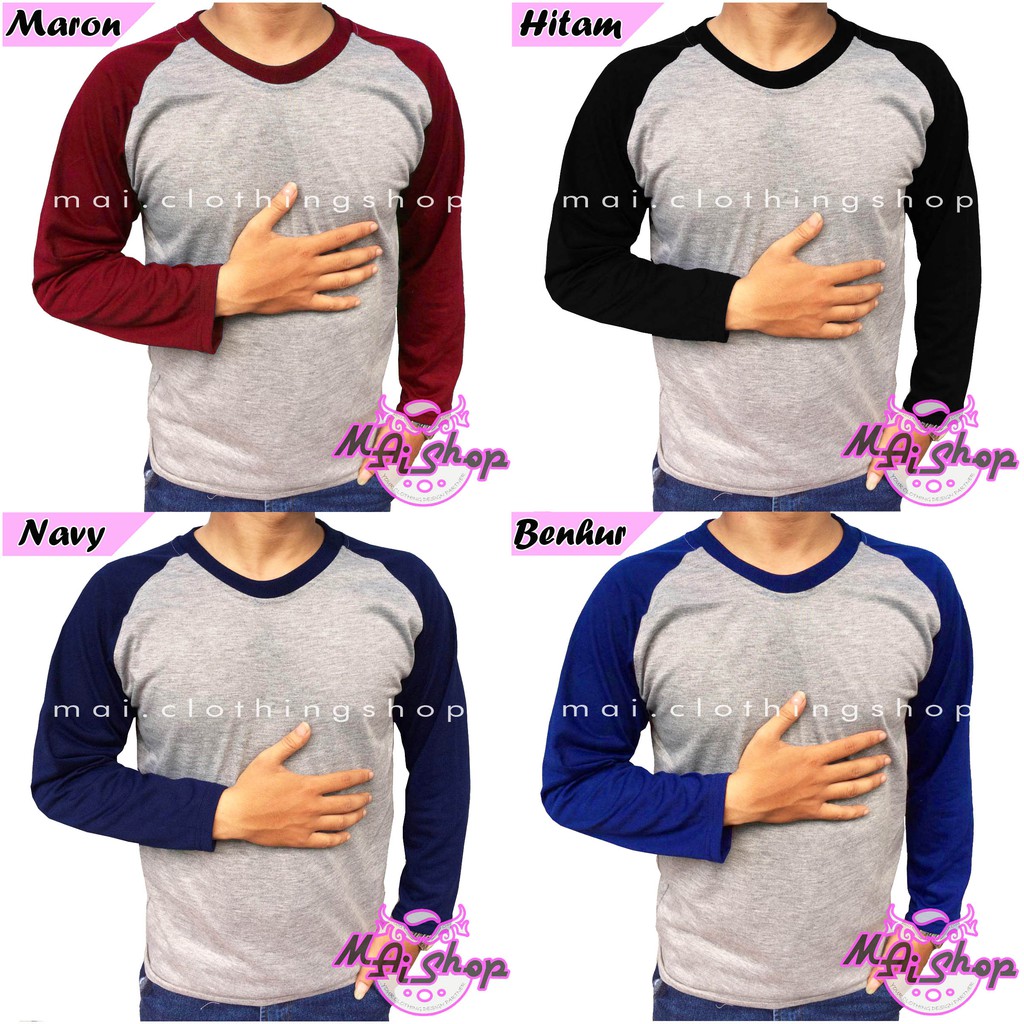 Jual Raglan Murah / Kaos Raglan Panjang / Kaos Unisex | Shopee Indonesia