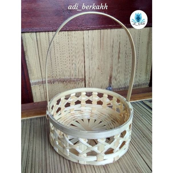 Jual Keranjang buah anyaman bambu D.17xT.7cm | Shopee Indonesia