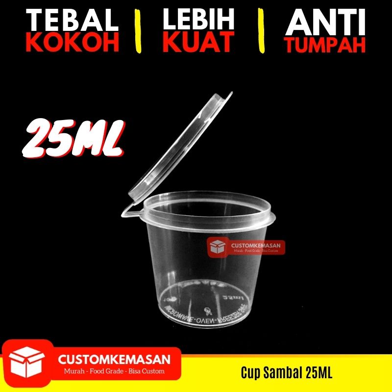 Jual Thinwall 25 ml / Cup Sambal 25 ml / Tempat Sambal Plastik / Cup ...