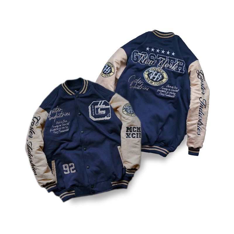 Jual Goster Varsity Jacket - The Oxford Navy | Shopee Indonesia