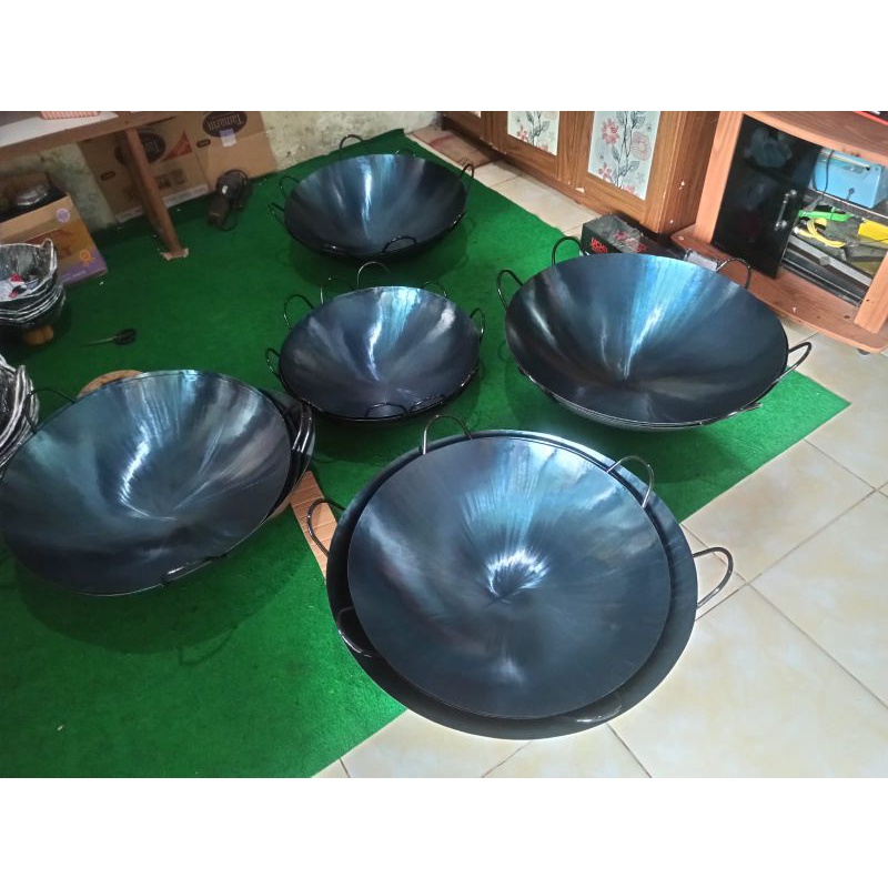 Jual WAJAN BAJA ANTI LENGKET 55cm // WOK SEASONING // Wajan Baja ...