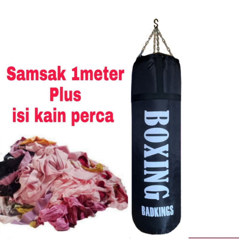 Jual Samsak Tinju Plus Isi Ukuran 1meter - Samsak Gantung Plus Isi Kain ...