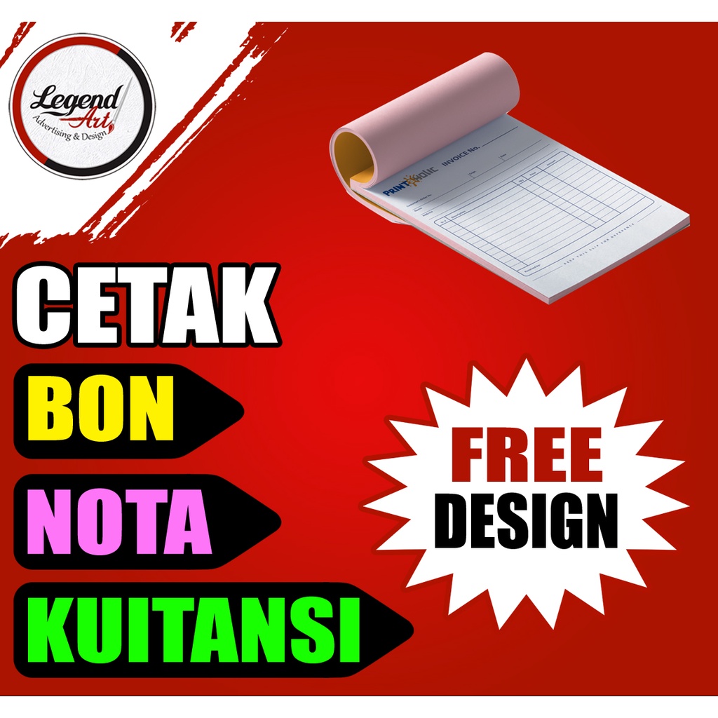 Jual Cetak Nota / Bon Kontan - Free Desain | Shopee Indonesia