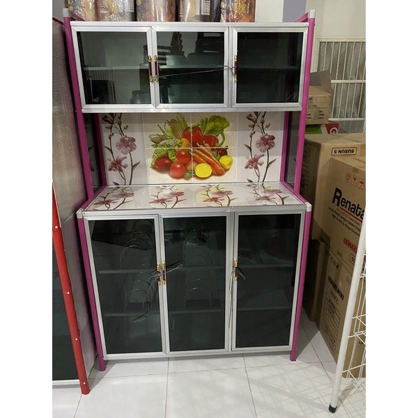 Jual Rak Piring/ Rak Kaca/ Rak Gelas Keramik/Rak Dapur Ukuran 2 Pintu-3 ...