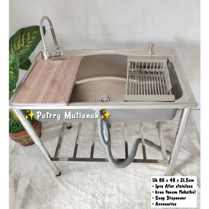 Jual Laris Wastafel cuci piring portable uk 86x48 cm kitchen sink cuci ...