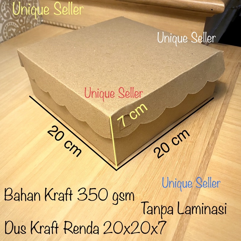 Jual Dus Box Kotak Nasi R10k Kraft Renda 20x20x7 KRAFT RENDA 350 Gram ...
