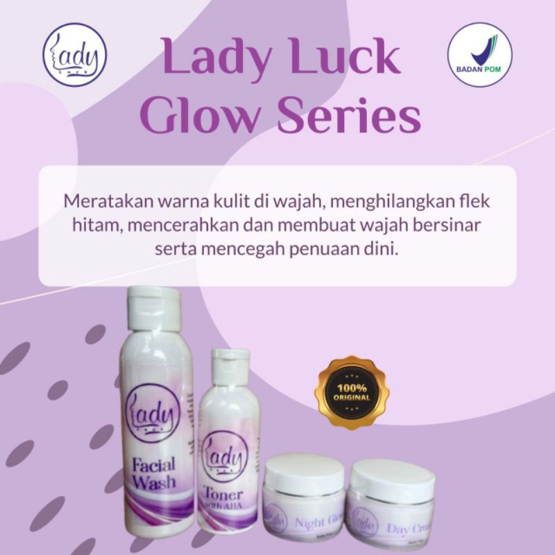 Jual Lady Luck Glow Series 4 in 1 Khusus Kulit Normal, Kering & Flek ...