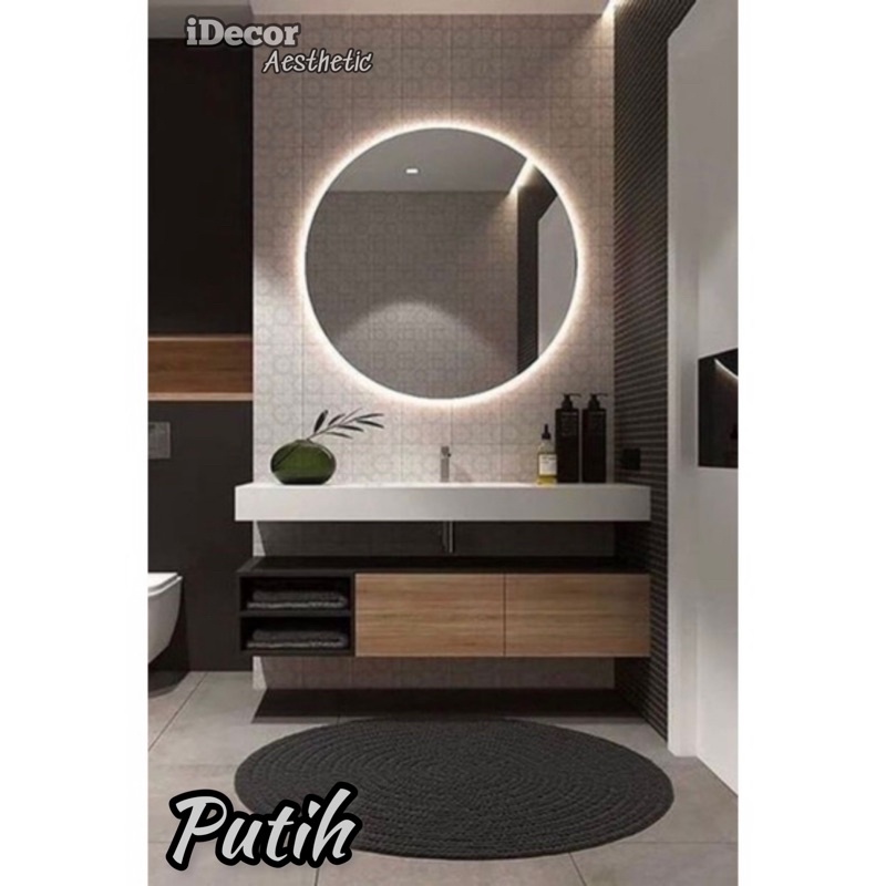 Jual Cermin Bulat LED strip diameter 60cm Kaca Cermin Lampu Aesthetic ...