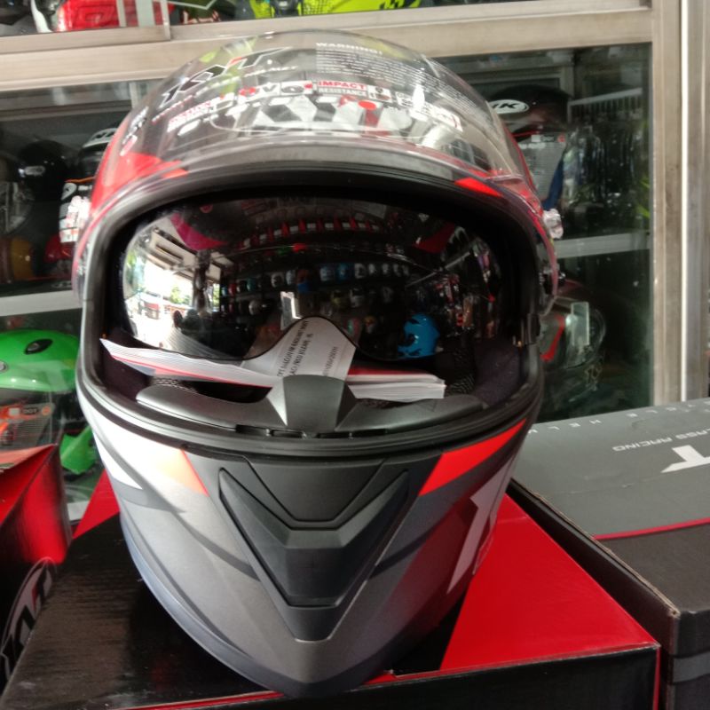 Jual helm KYT FALCON FR Radiant black doff/red doff | Shopee Indonesia