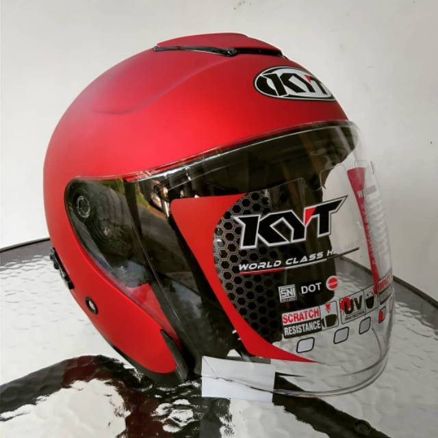 Jual HELM KYT KYOTO RED FLAT HELM KYT KYOTO RED DOFF LIKE HELM SHOEI ...