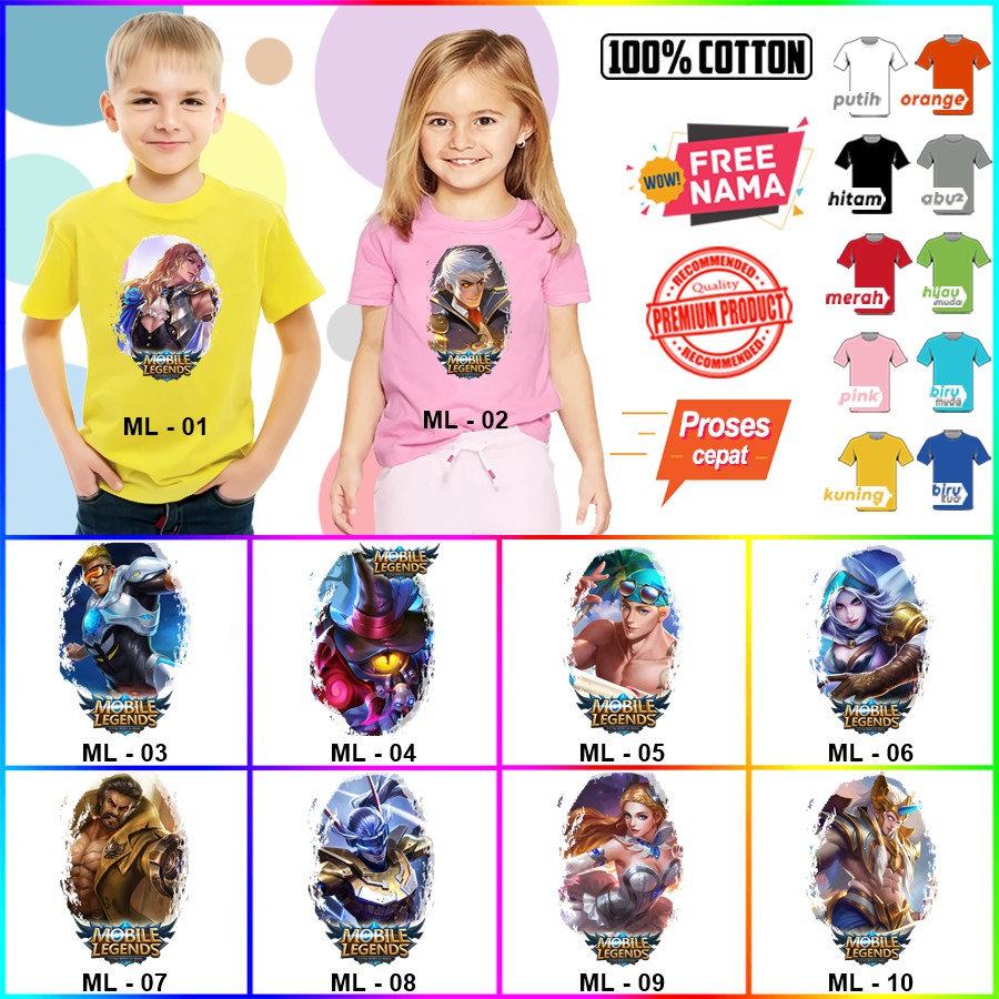 Jual Baju Kaos ANAK DAN DEWASA MOBILE LEGEND COUPLE (FREE NAMA) | Shopee Indonesia