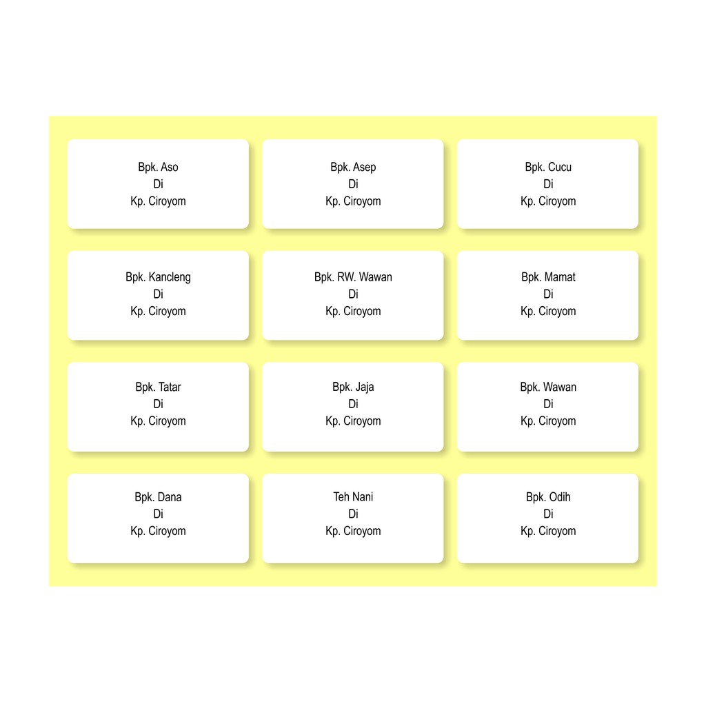 Jual Jasa Print Label Nama Undangan Pernikahan 103 Polos Termurah ...