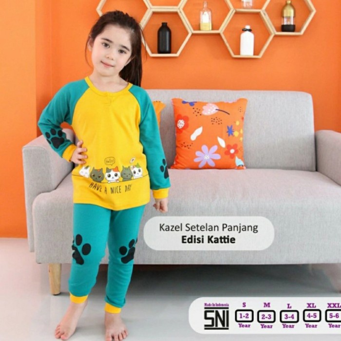 Jual KAZEL Piyama Anak Setelan Panjang Kaos Baju Tidur Anak 1-5 thn Setelan Anak Baju Tidur Baju ...