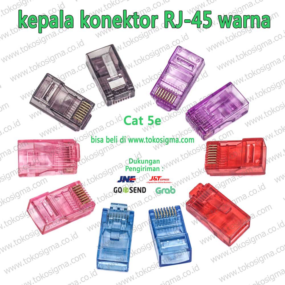 Jual PLUG CONNECTOR RJ-45 Cat5e Kepala Jek Konektor RJ45 CAT-5E isi ...