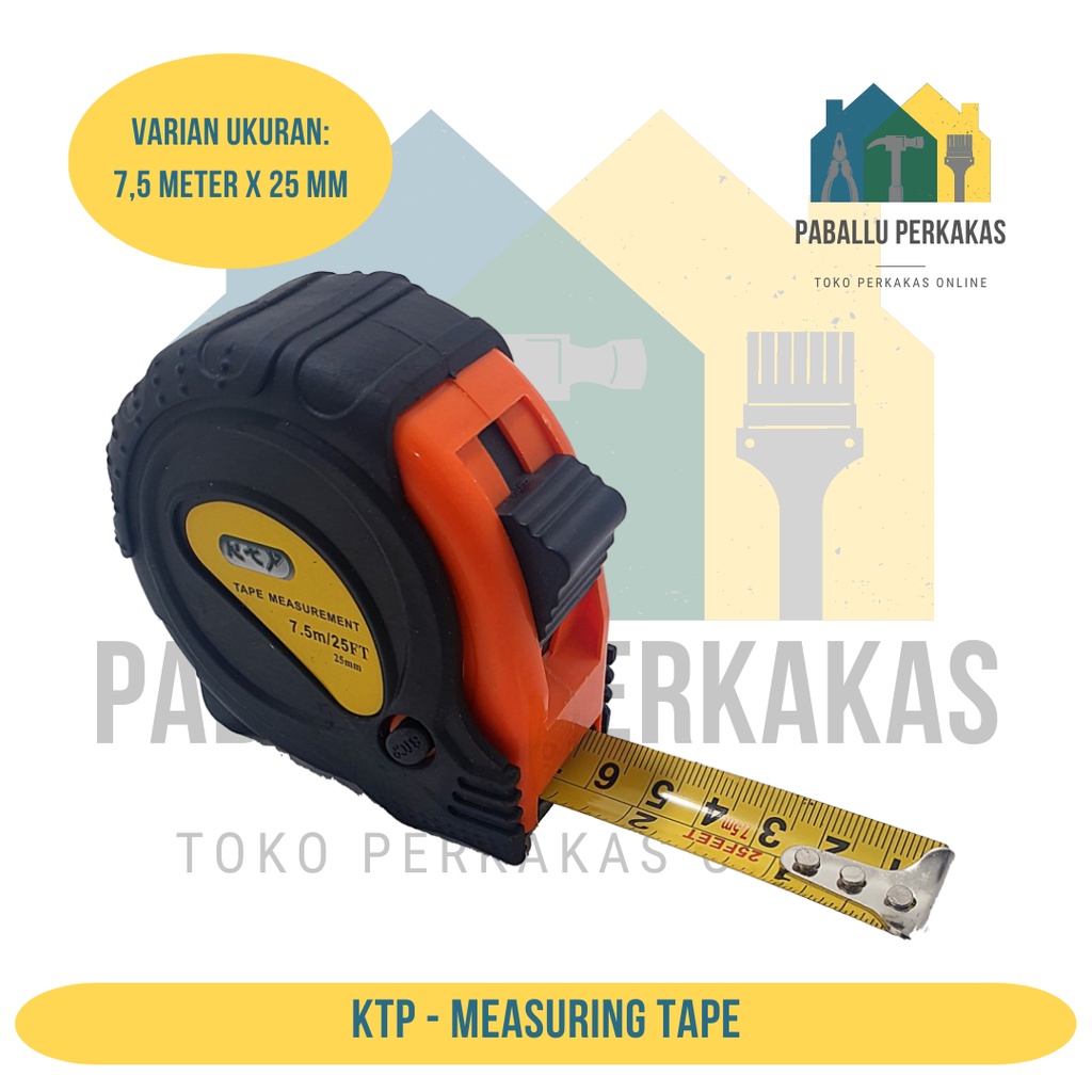 Jual Meteran Body Karet 3 m 5 m 7,5 m KTP / Meter Alat Ukur Panjang ...