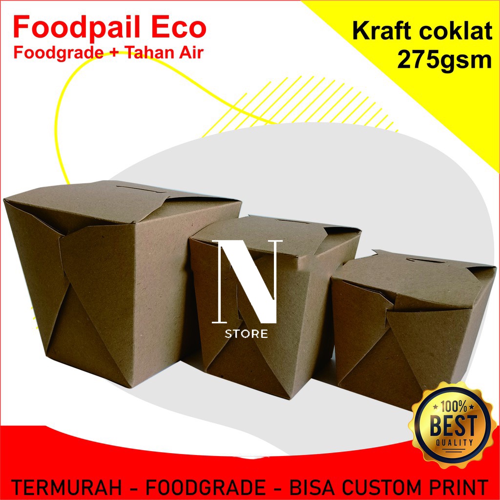 Jual PAPER RICE BOX UKURAN L, KOTAK MAKAN KERTAS, KEMASAN TAKE AWAY ...