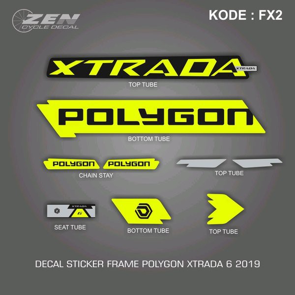 Jual M 5 STICKER DECAL FRAME POLYGON XTRADA 6 TAHUN 2019 KODE FX 2 ...