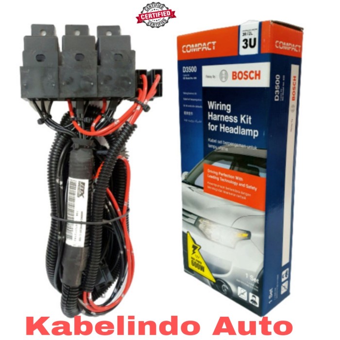 Jual KABEL RELAY SET BOSCH LAMPU DEPAN HEADLAMP H4 MOBIL 3 RELAY ...