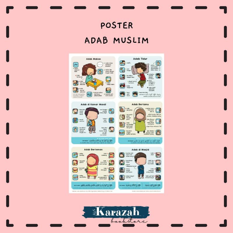Jual Poster Adab Anak Muslim - Poster anak faceless | Shopee Indonesia
