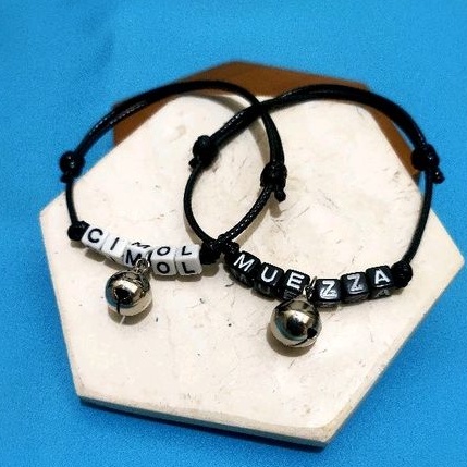 Jual Kalung Kucing Nama / Kalung kucing inisial klinting Tali Korea ...