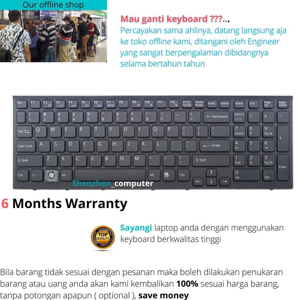 Jual Keyboard Sony Vaio PCG-71311W black - original product | Shopee ...