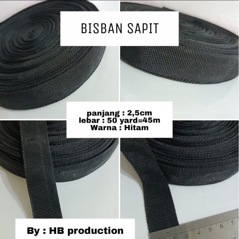 Jual Bisban sapit (PCR) / tali webbing / tali pelipit 2,5cm | Shopee Indonesia
