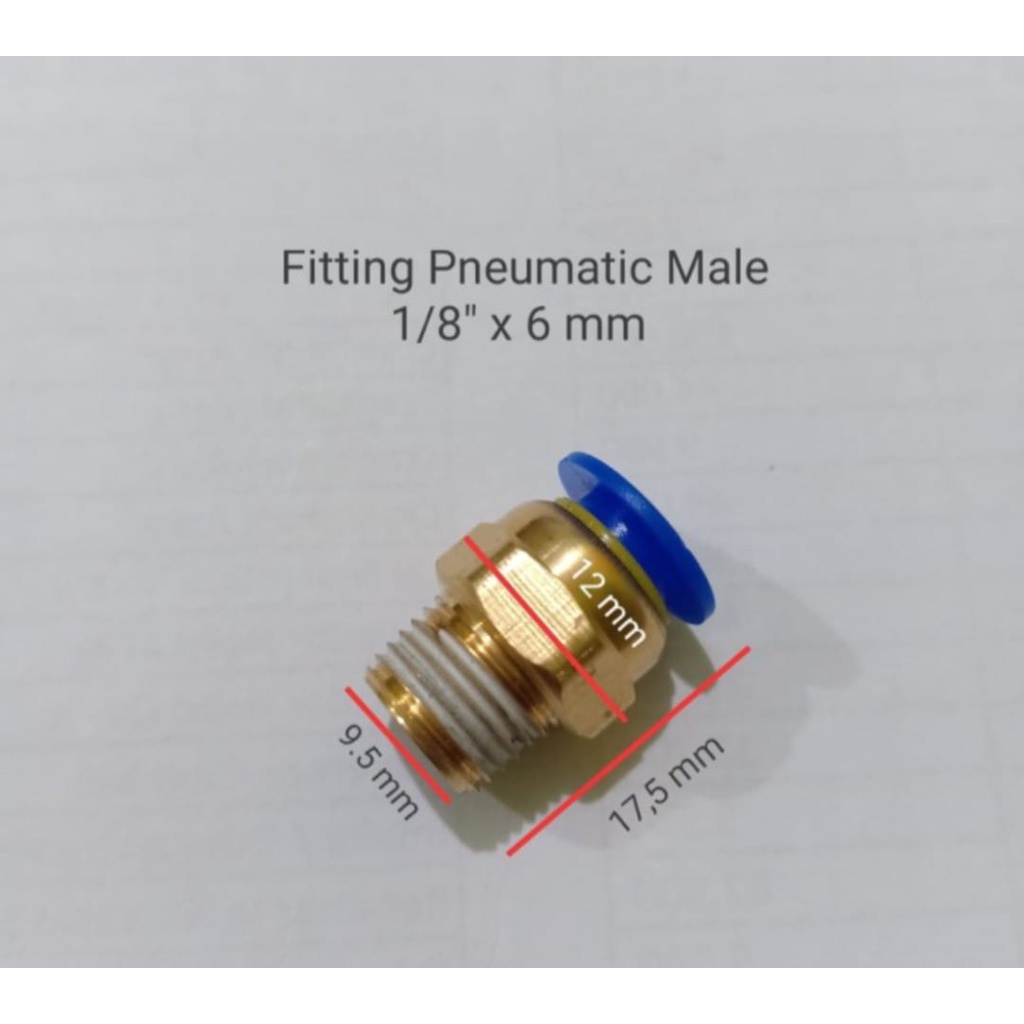 Jual Fitting Pneumatic Male ukuran drat 1/8 selang 6 mm | Shopee Indonesia