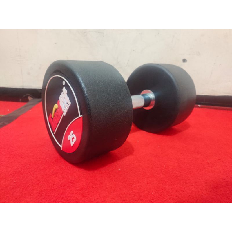 Jual ALAT ANGKAT BEBAN BARBEL / DUMBLE RUBBER 25KG | Shopee Indonesia
