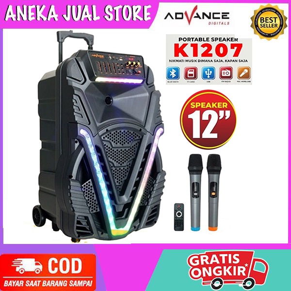Jual Advance Speaker K1207 Meeting Bluetooth 12 Inch Free 2 Mic Wireless | Shopee Indonesia