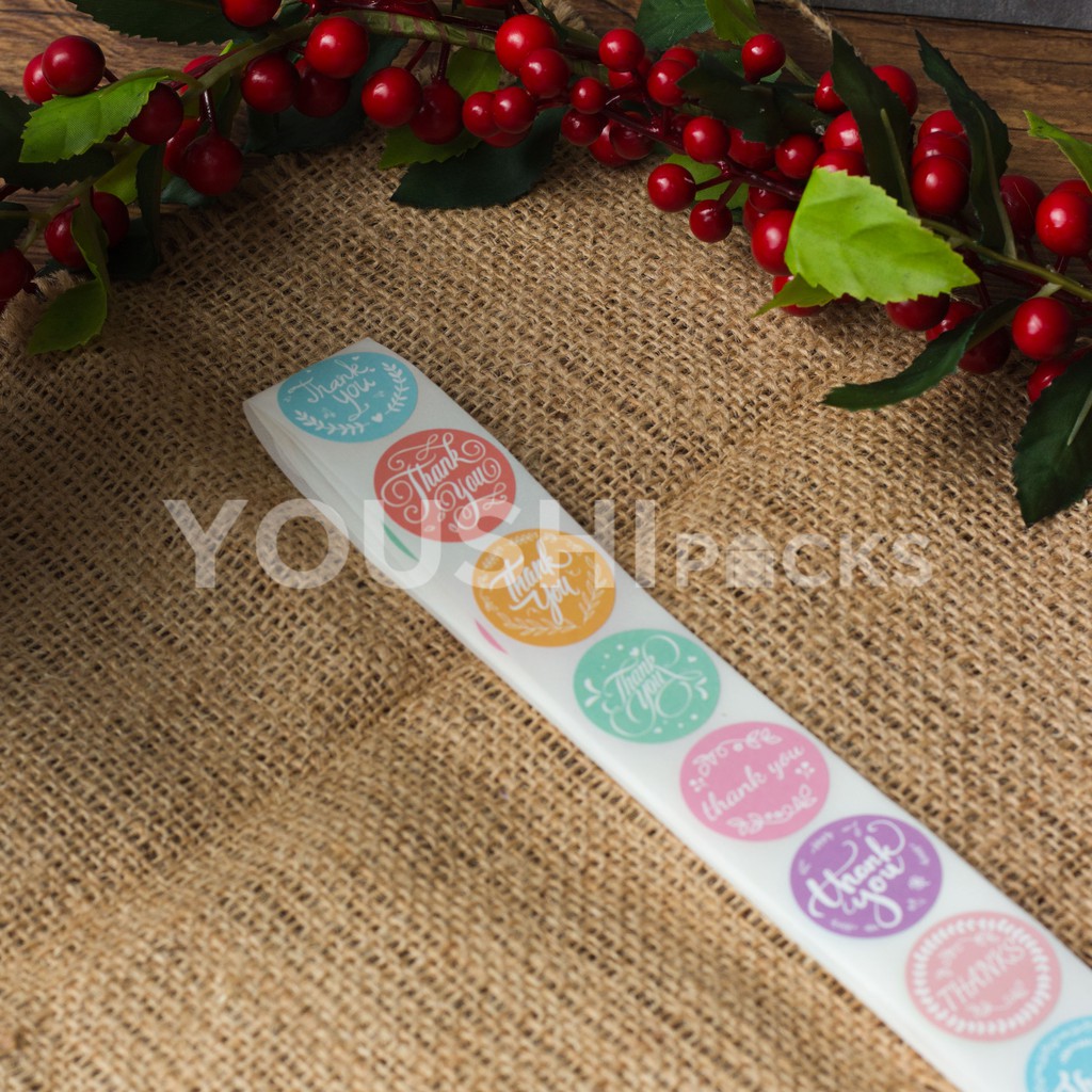 Jual Stiker Thank You/ Sticker Label Kue/ Sticker Amplop/ Sticker ...