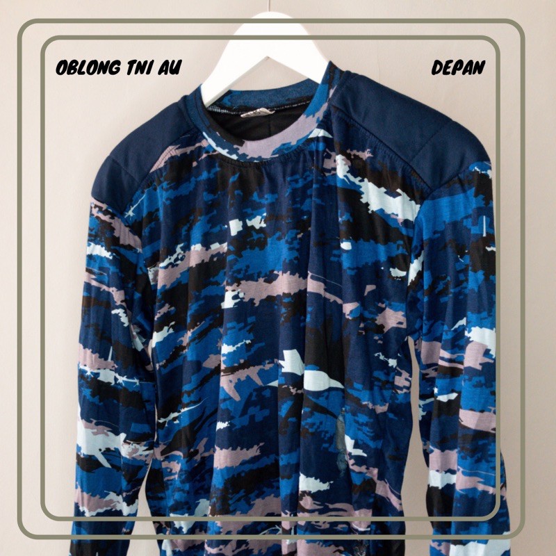 Jual BAJU KAOS OBLONG LENGAN PANJANG | LORENG TNI | TNI AU | DIGITAL BIRU | KAOS BERBURU ...