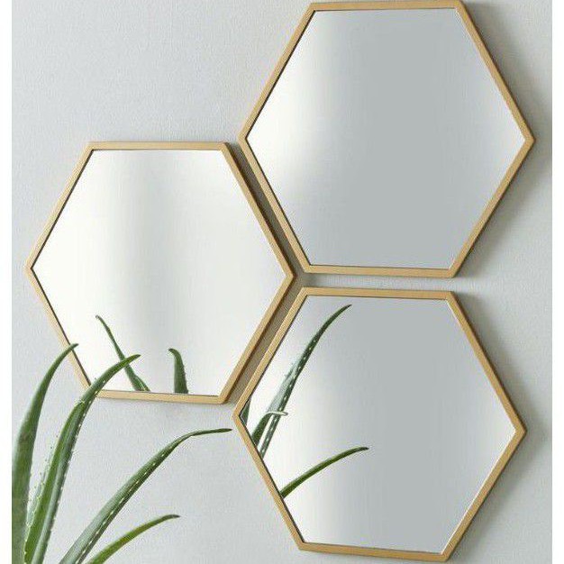 Jual CERMIN HEXAGONAL 3D NATURAL (INCLUDE PACKING KAYU) | Shopee Indonesia